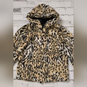 H&M | Jackets & Coats | Hm Leopard Print Faux Fur Jacket | Poshmark